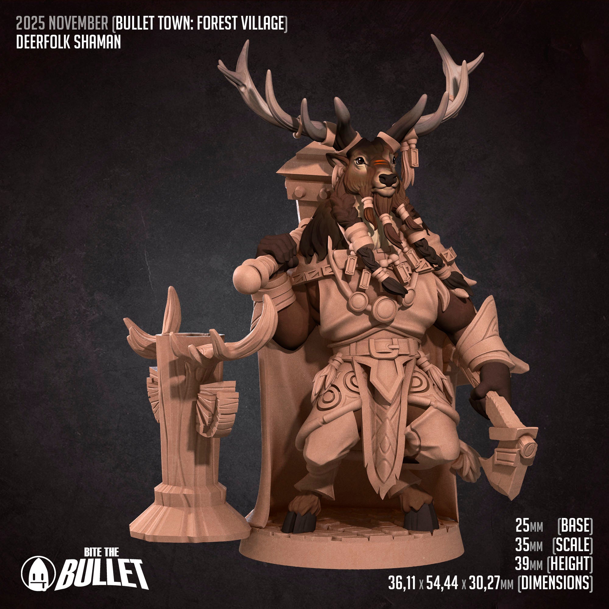 Deerfolk Shaman - Totem Barbarian – Resin Reborne